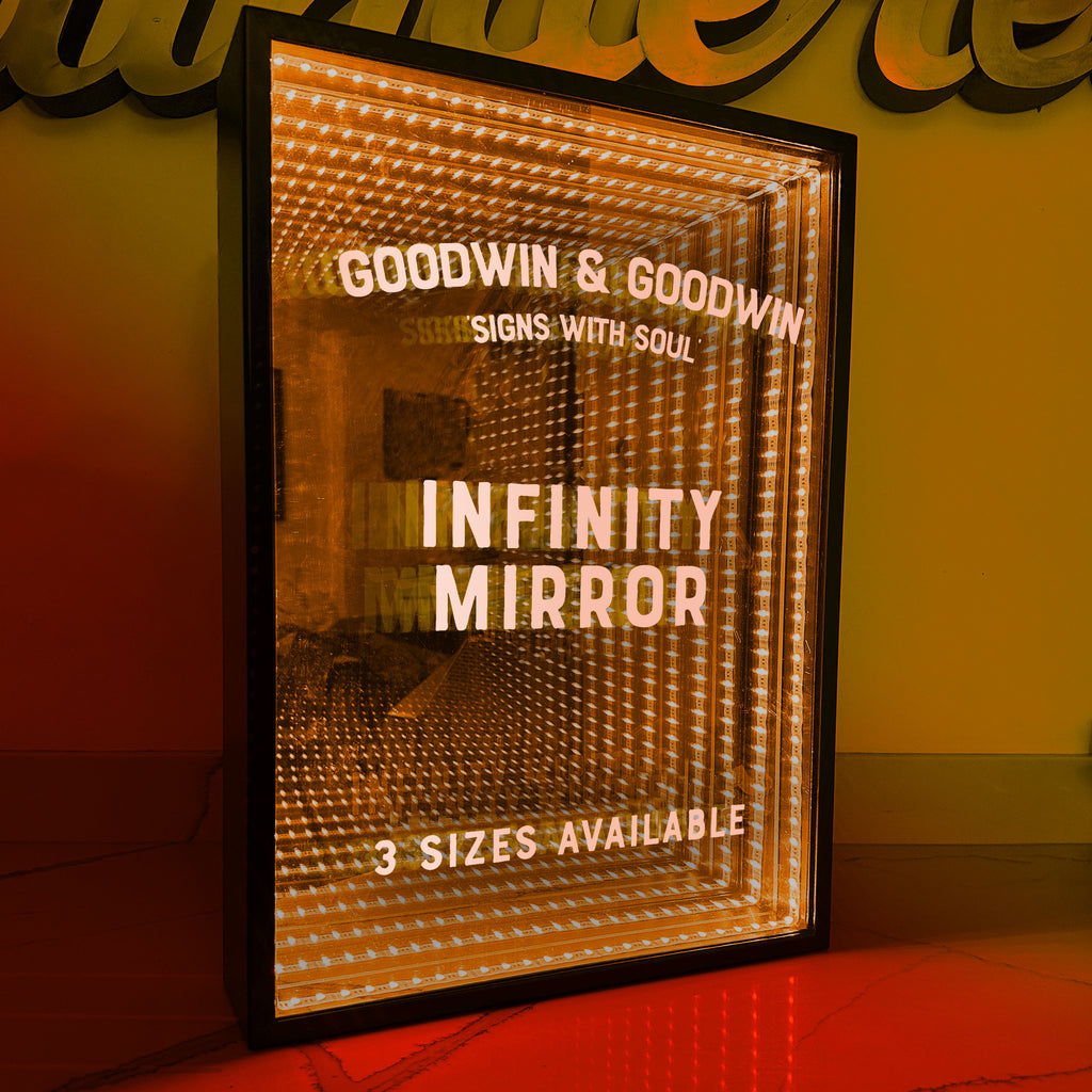 Infinity Mirror. Upload your logo. Buy Online. Made in the UK – Goodwin ...