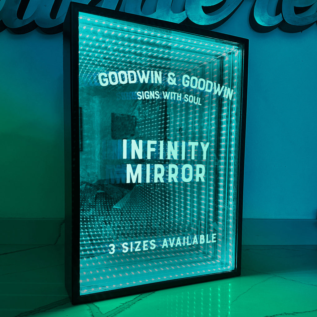 Infinity Mirror. Upload your logo. Buy Online. Made in the UK – Goodwin ...