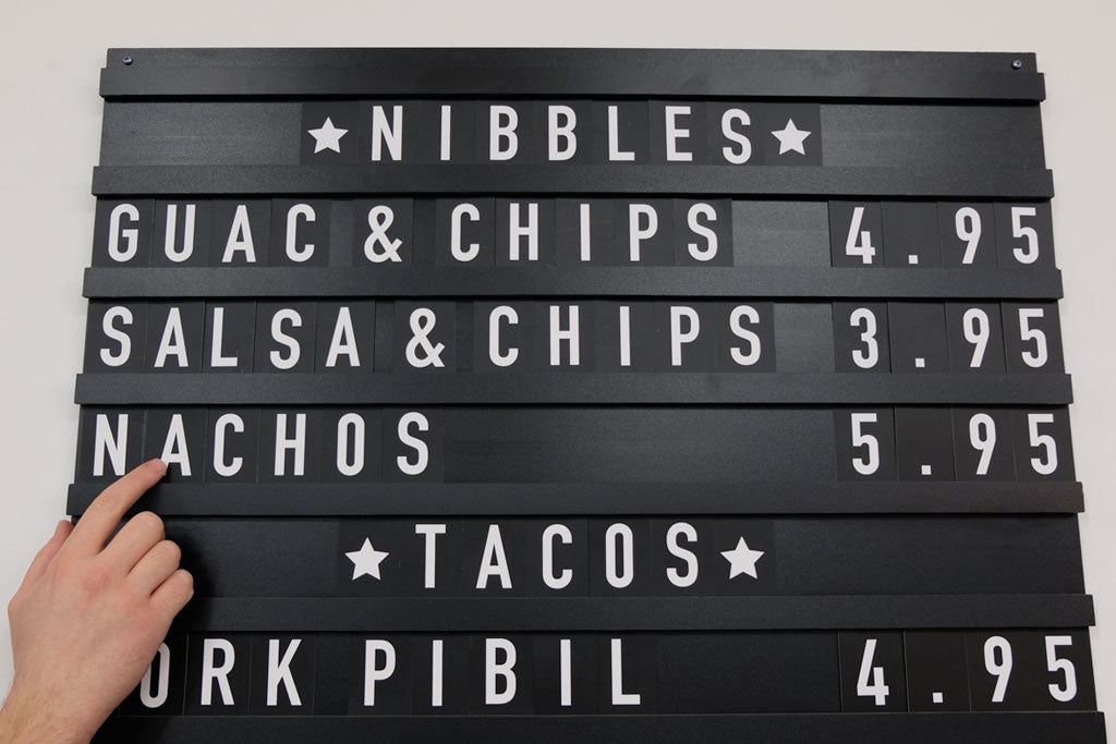 Vintage Slotted Menu Board – Goodwin & Goodwin London Sign Makers