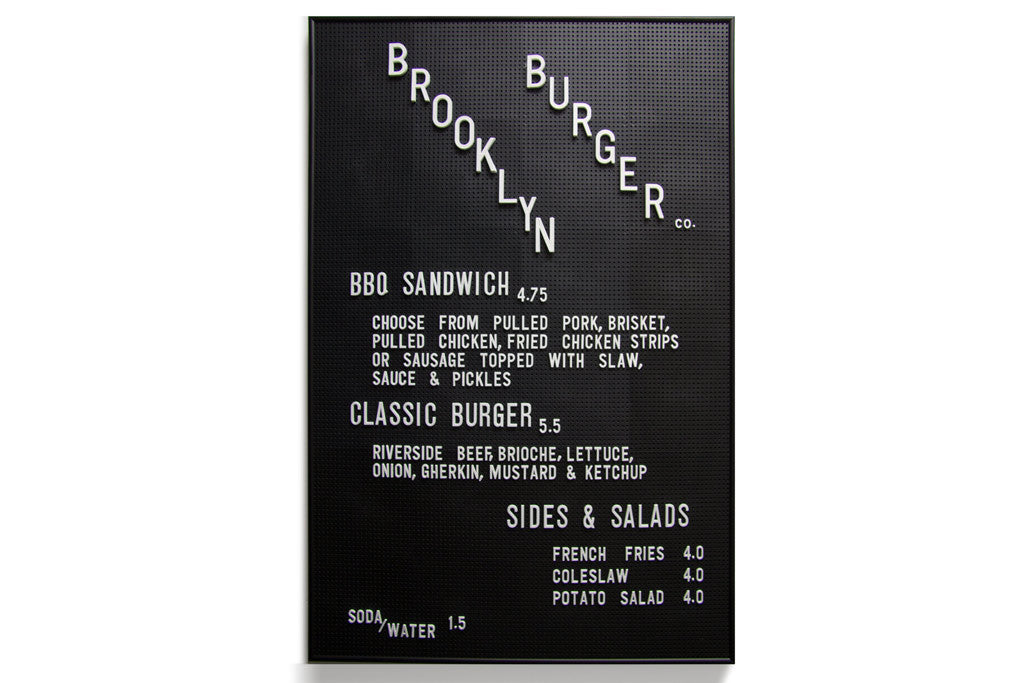 Custom Menu Peg Boards – Goodwin & Goodwin London Sign Makers