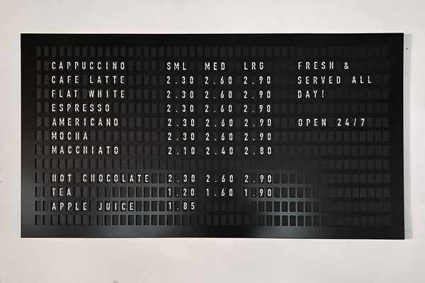 Vintage Slotted Menu Board – Goodwin & Goodwin™ - London Sign Makers