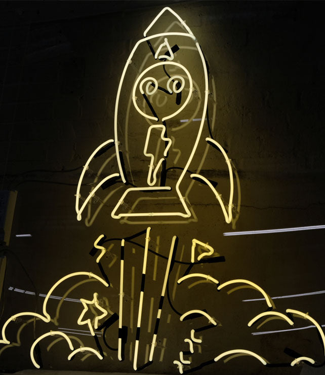 Neon Rocket Ship